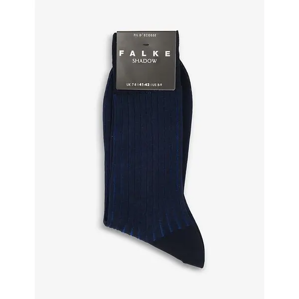 Falke Shadow Striped Cotton-blend Socks - Navy/blue