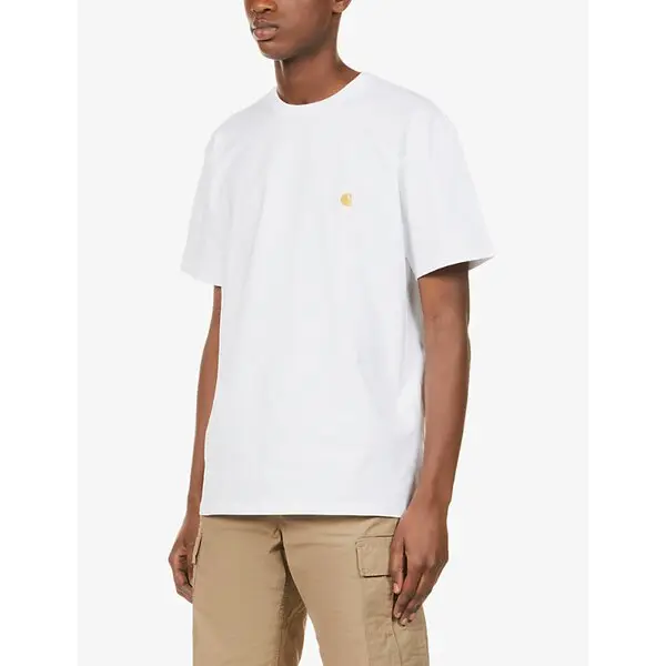 Carhartt Work In Progress Chase Brand-embroidered Cotton-jersey T-shirt - White