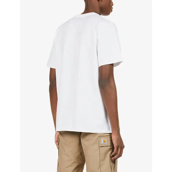 Carhartt Work In Progress Chase Brand-embroidered Cotton-jersey T-shirt - White