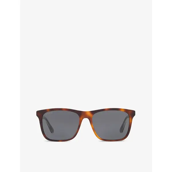 Gucci Gg0381sn Rectangular Sunglasses - Brown