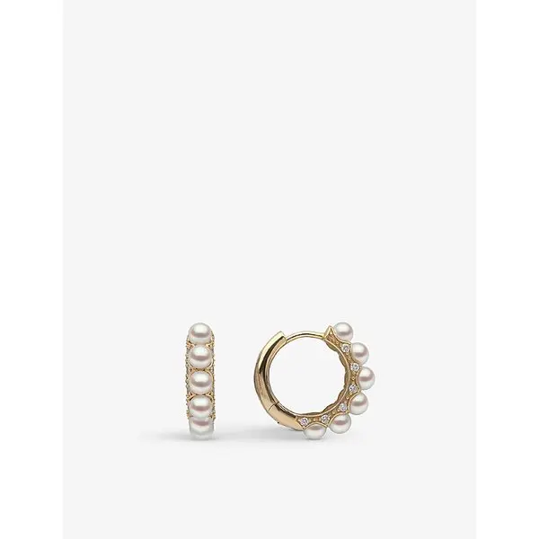 Yoko London Eclipse Akoya Pearl And Diamond Earrings - Yellow Gold