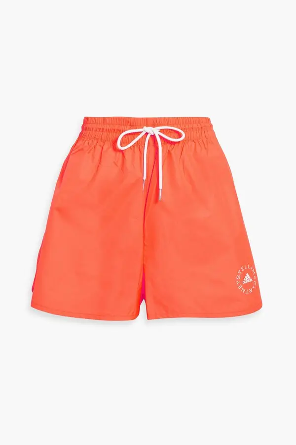 Adidas By Stella McCartney Striped Shell Shorts - Bright Orange