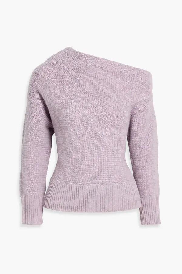 Naadam Offtheshoulder Wool And Cashmere Blend Sweater - Lavender