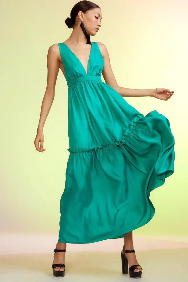 Cynthia Rowley Juna Silk Dress In Green - 42% Off | Editorialist