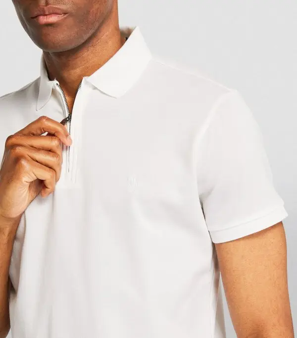 Ralph Lauren Half-Zip Slim-Fit Polo Shirt In White - 50% Off