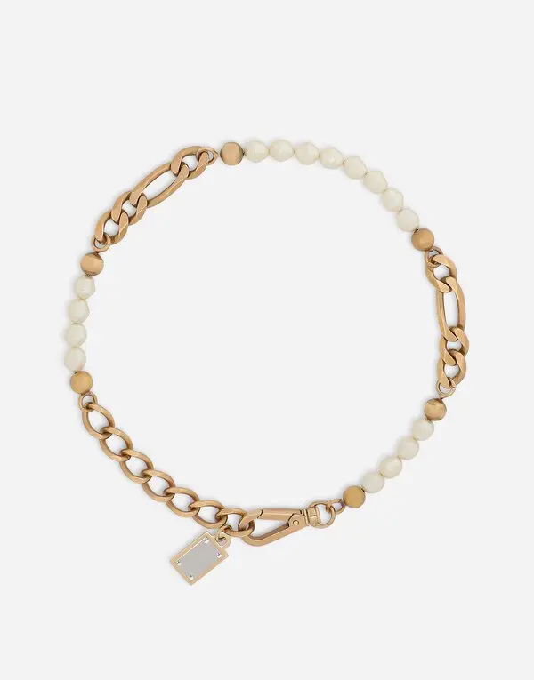 Dolce & Gabbana Link Necklace With Pearls - Gold
