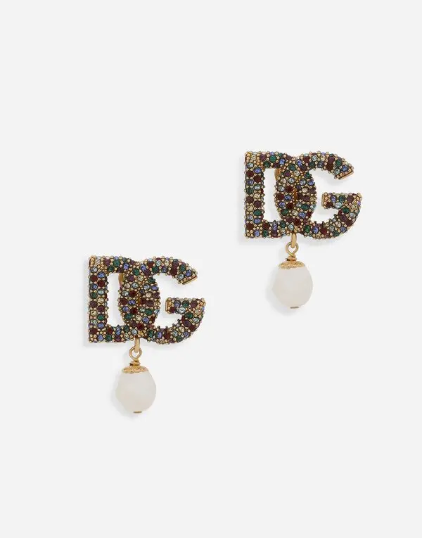 Dolce & Gabbana Dg Logo Pearl Clip-on Earrings - Multicolor