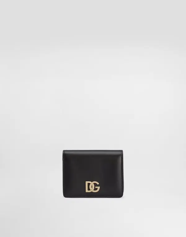 Dolce & Gabbana Calfskin Wallet With Dg Logo - Black