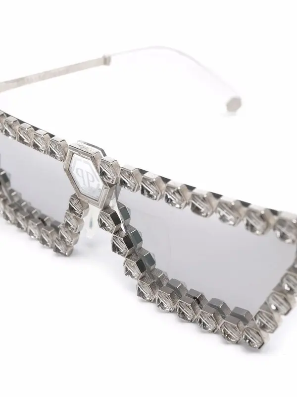 Philipp Plein Crystal-embellished Square-frame Sunglasses