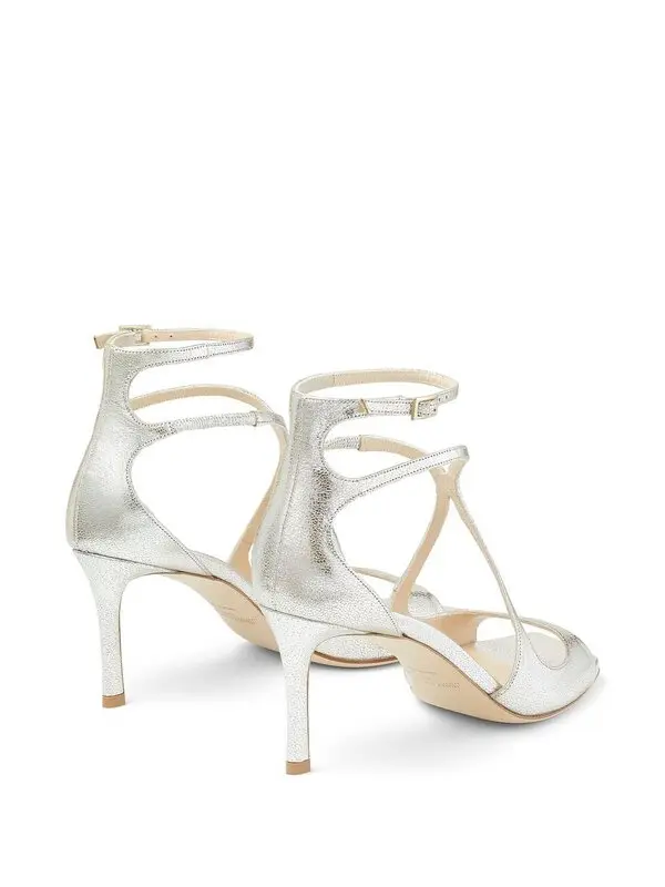 JIMMY CHOO Azia 75 Ankle-strap Sandals - Silver