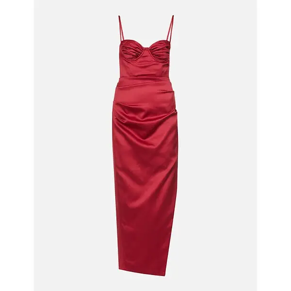 chinese dress ladies Flora Satin Maxi Dress