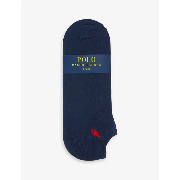 Ralph Lauren Pack Of Three Cotton-blend Socks - Navy