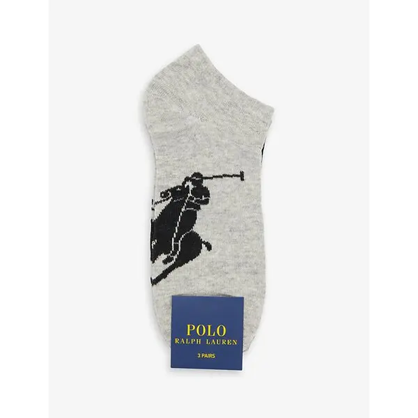 Ralph Lauren Logo-print Pack Of Three Cotton-blend Socks - Assorted