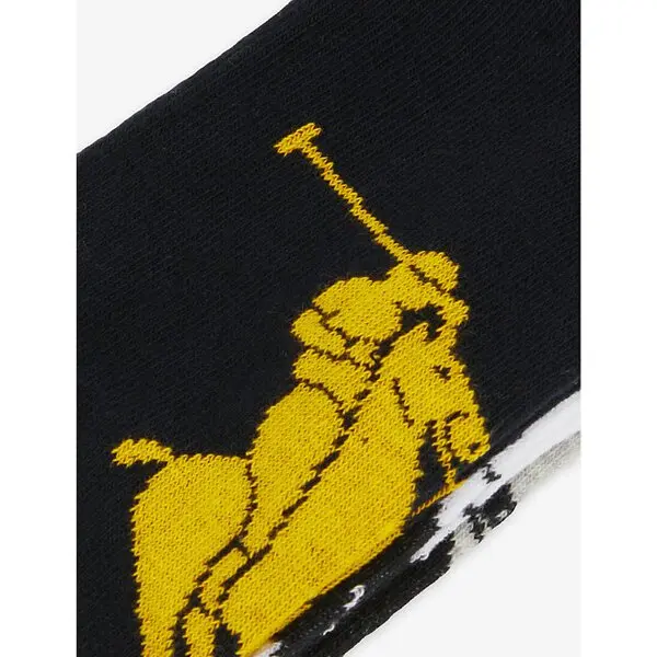 Polo Ralph Lauren Logo-print Pack Of Three Cotton-blend Socks - Assorted