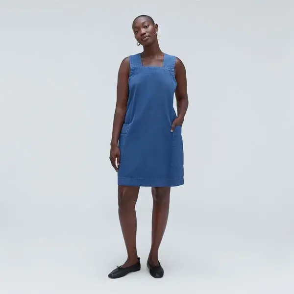 Everlane Cross-Back Apron Mini Dress - Deep Blue | Editorialist