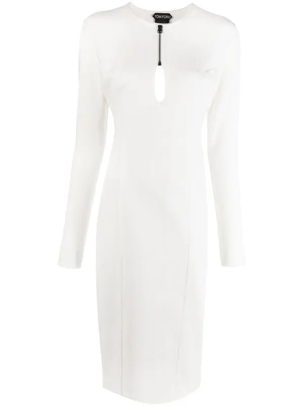 TOM FORD Keyhole Detail Midi Dress