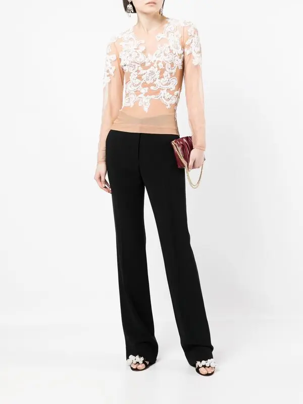 Zuhair Murad Baroque-embroidered Silk Top