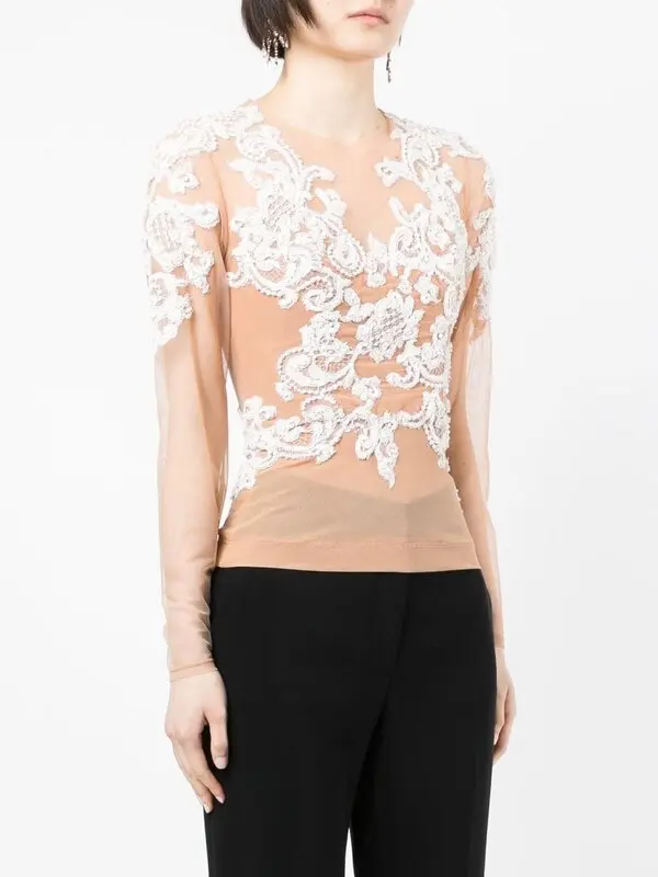 Zuhair Murad Baroque-embroidered Silk Top