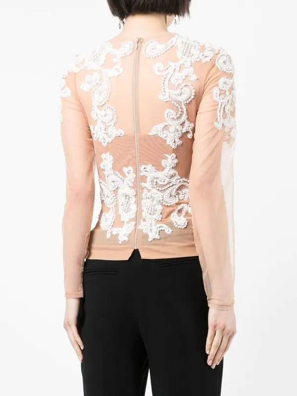 Zuhair Murad Baroque-embroidered Silk Top