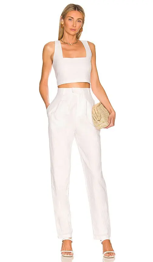L'academie The Rochelle Crop Top - White