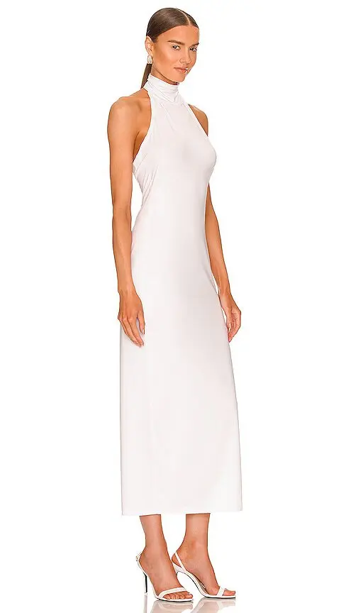 Norma Kamali Halter Turtle Neck Gown With Slit