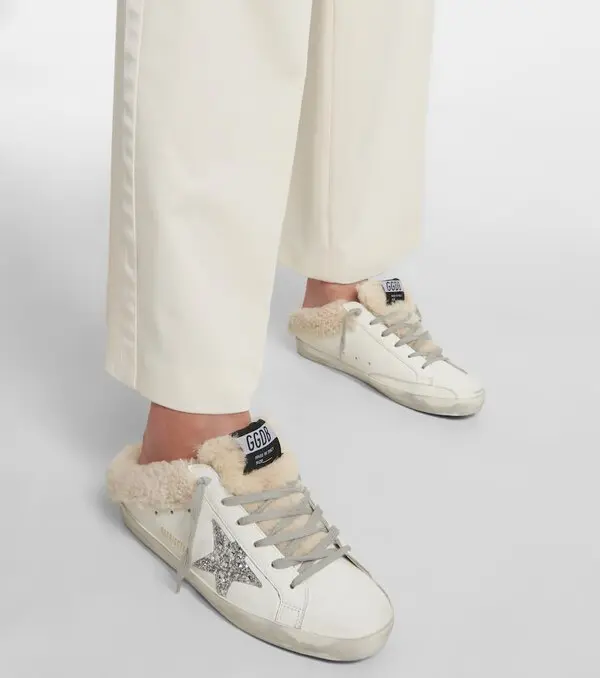 GOLDEN GOOSE Super-star Shearling-lined Mules