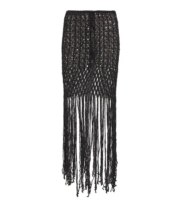 Anna Kosturova Crochet Cotton Skirt - Black