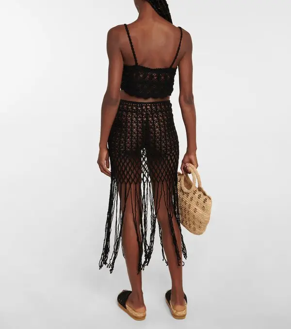 Anna Kosturova Crochet Cotton Skirt - Black