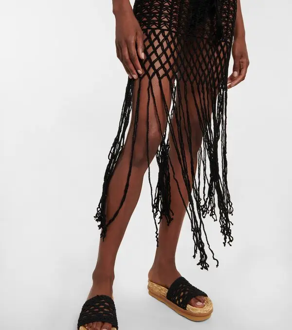 Anna Kosturova Crochet Cotton Skirt - Black