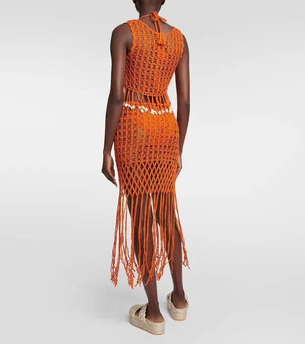 Anna Kosturova Crochet Cotton Skirt - Orange