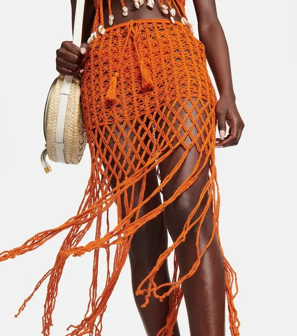 Anna Kosturova Crochet Cotton Skirt - Orange