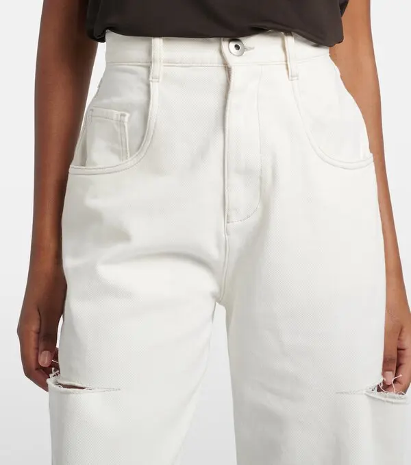 MAISON MARGIELA High-rise Straight Leg Jeans - White
