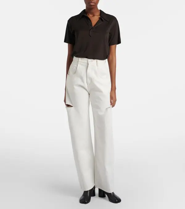 MAISON MARGIELA High-rise Straight Leg Jeans - White
