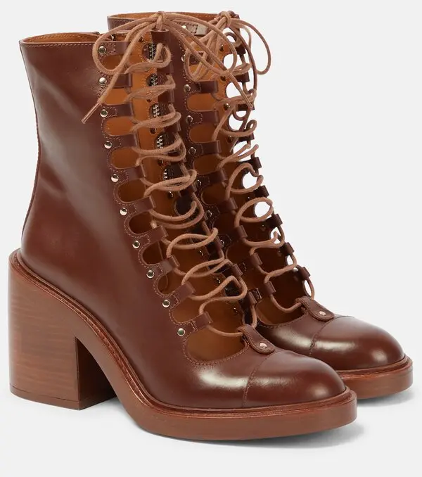 Chloé May Leather Ankle Boots