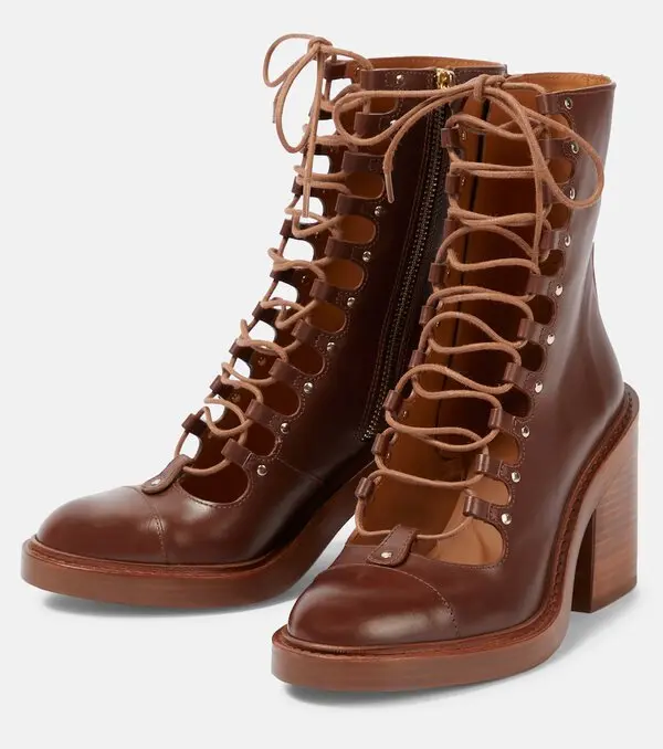 Chloé May Leather Ankle Boots
