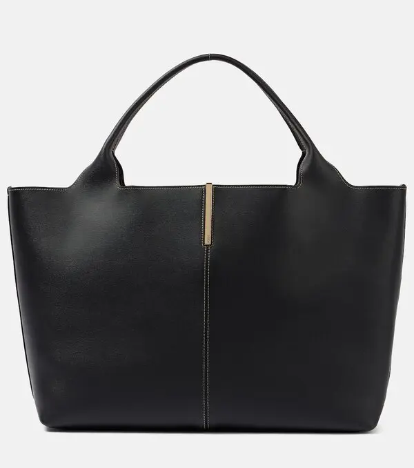 TOD'S Medium Leather Tote - Black