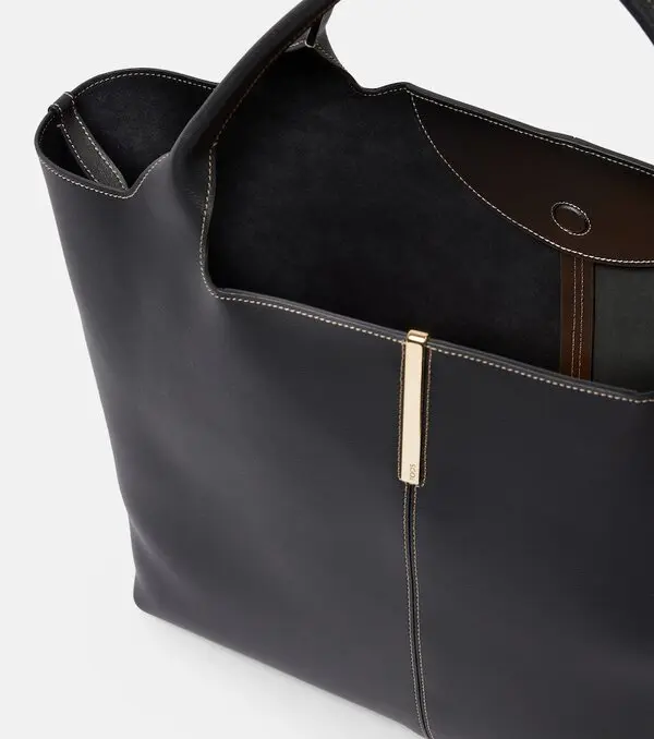 TOD'S Medium Leather Tote - Black