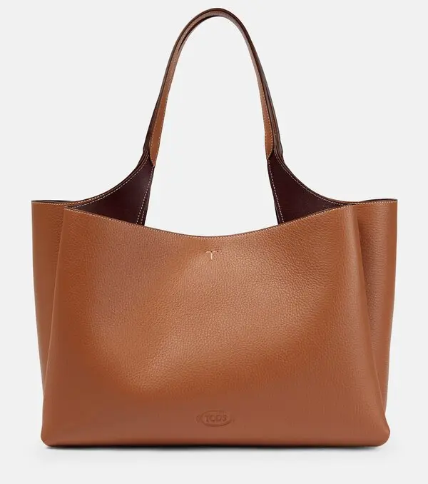 TOD'S Medium Leather Tote Bag - Brown