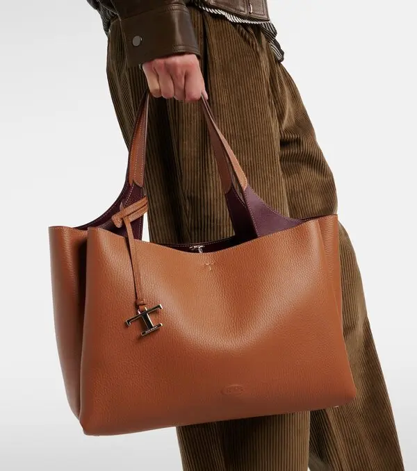 TOD'S Medium Leather Tote Bag - Brown