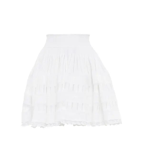 Alaïa Crinoline Pleated Miniskirt - White