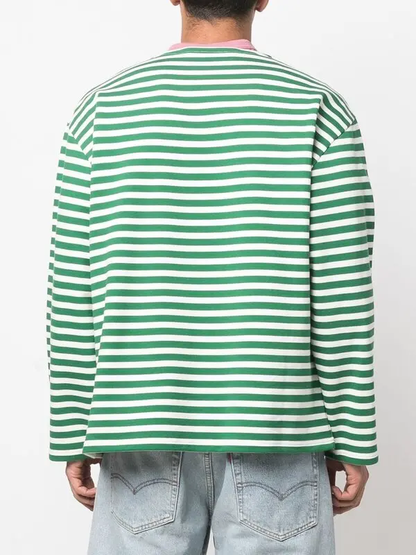 Palm Angels Logo-print Striped Cotton T-shirt