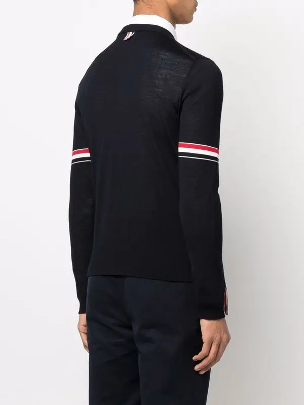 Thom Browne Rwb Striped Knitted Jumper - Blue