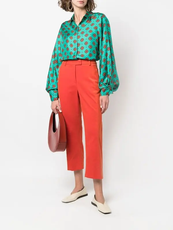 Alberto Biani Geometric-print Silk Shirt