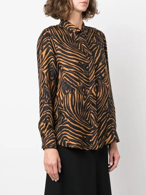 Alberto Biani Zebra-print Silk Shirt