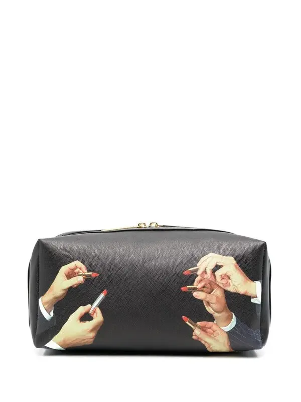 SELETTI Lipstick-print Wash Bag