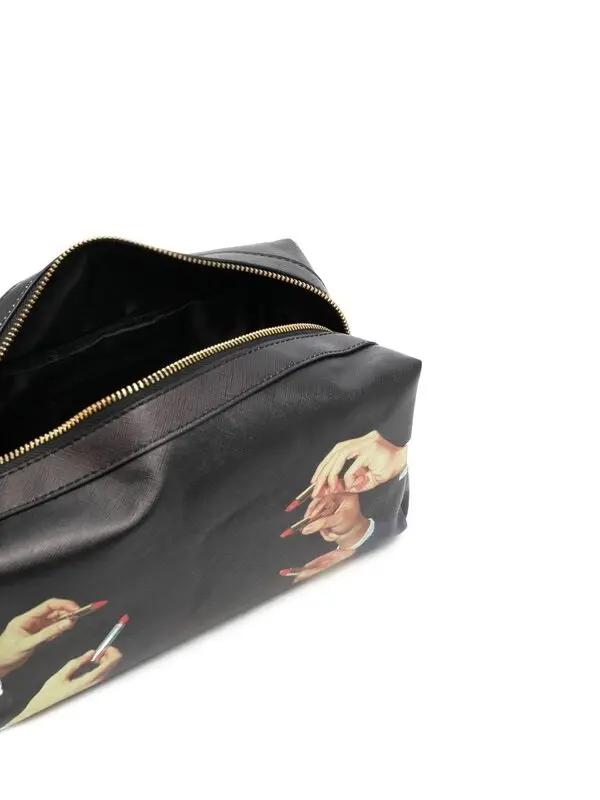 SELETTI Lipstick-print Wash Bag