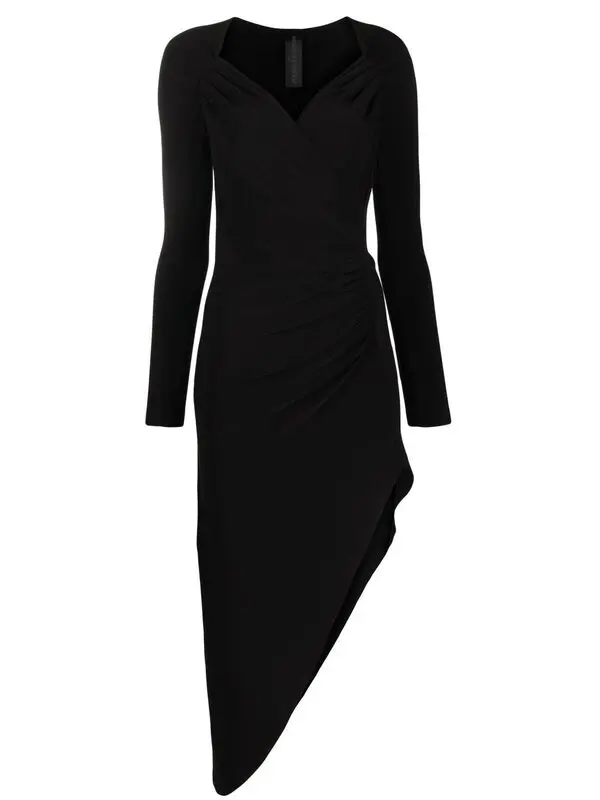 Norma Kamali Long-sleeve Asymmetric-hem Dress