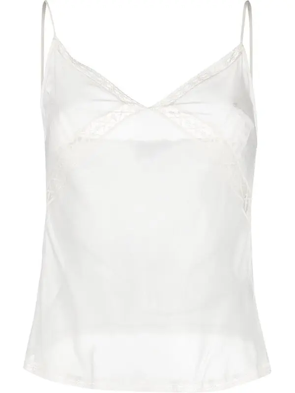Patrizia Pepe Sheer Lace-trim Cami Top