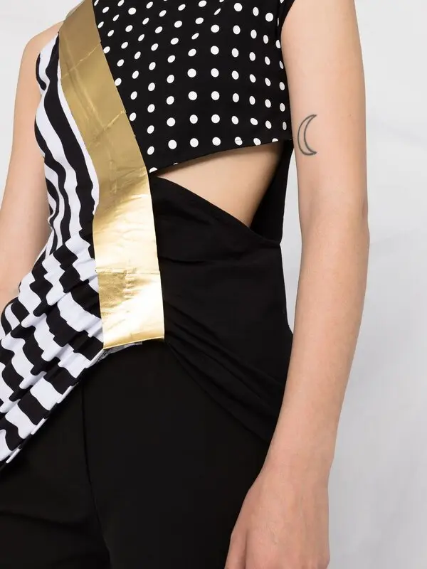 Balmain Mix-print Asymmetric Top