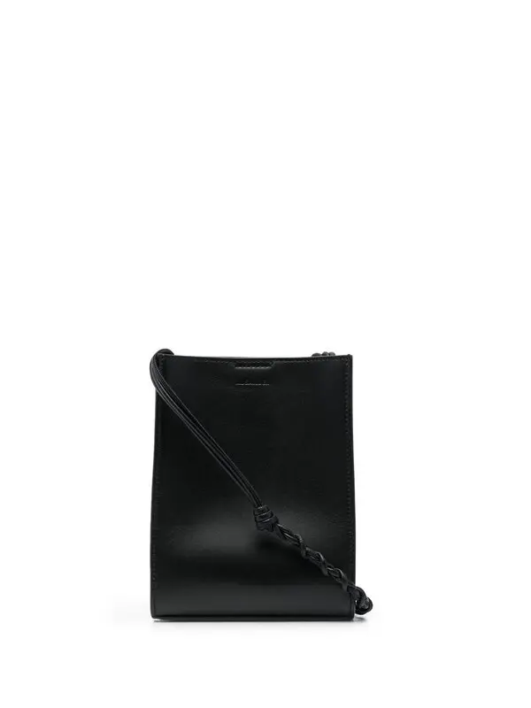 JIL SANDER Braided-strap Leather Shoulder Bag - Black
